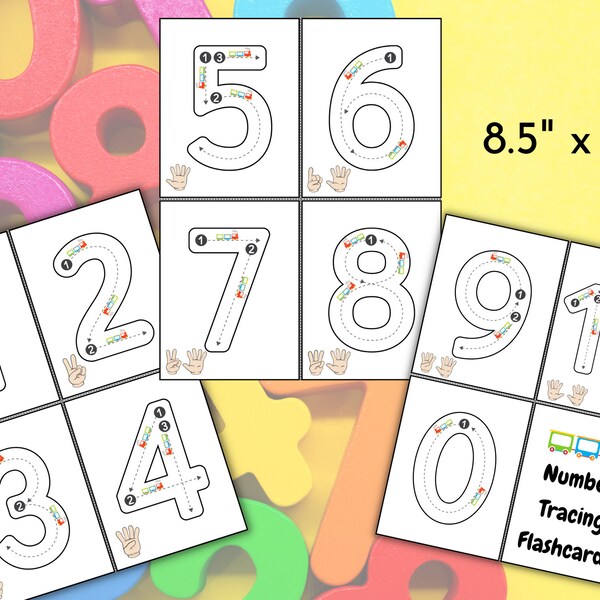 Numbers Flashcards - Etsy