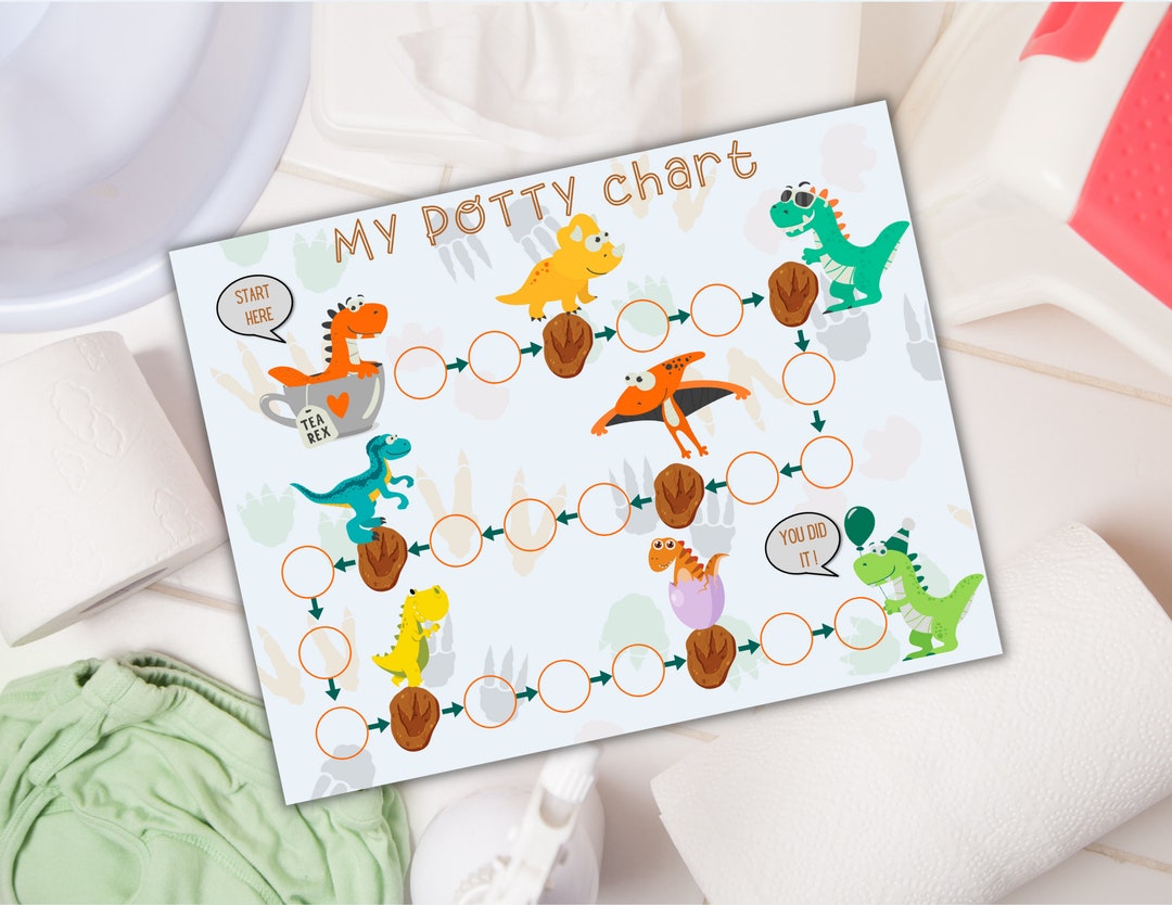 Dinosaur Potty Training Chart Potty Reward Chart Dinosaur - Etsy