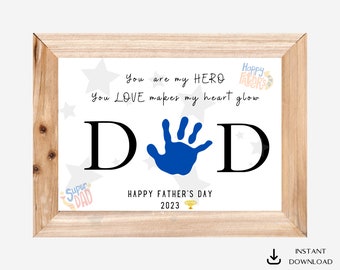 Father's Day Craft for Kids Fathers Day Handprint Craft - Etsy