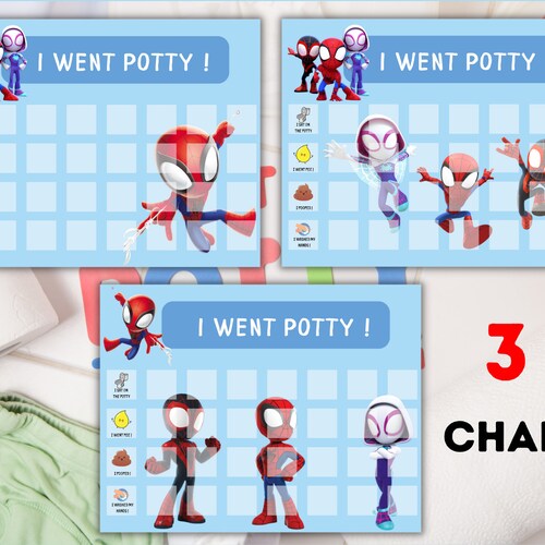 Spidey Potty Training Chart Potty Reward Chart Spidey and - Etsy