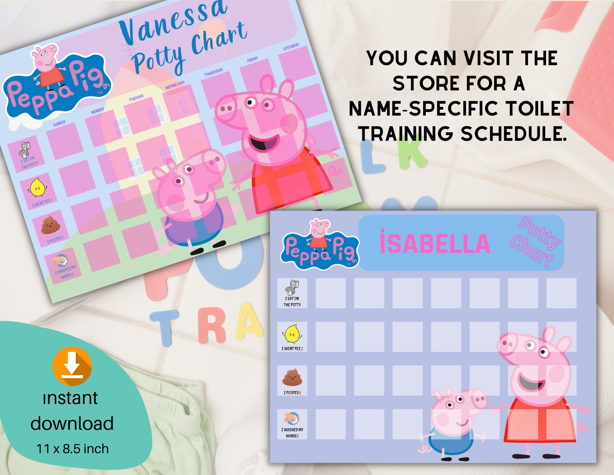 Peppa Pig's Potty Chart Printable Potty Training Prize - Etsy UK Peppa Pig's Potty Chart Printable Potty Training Prize - Etsy UK