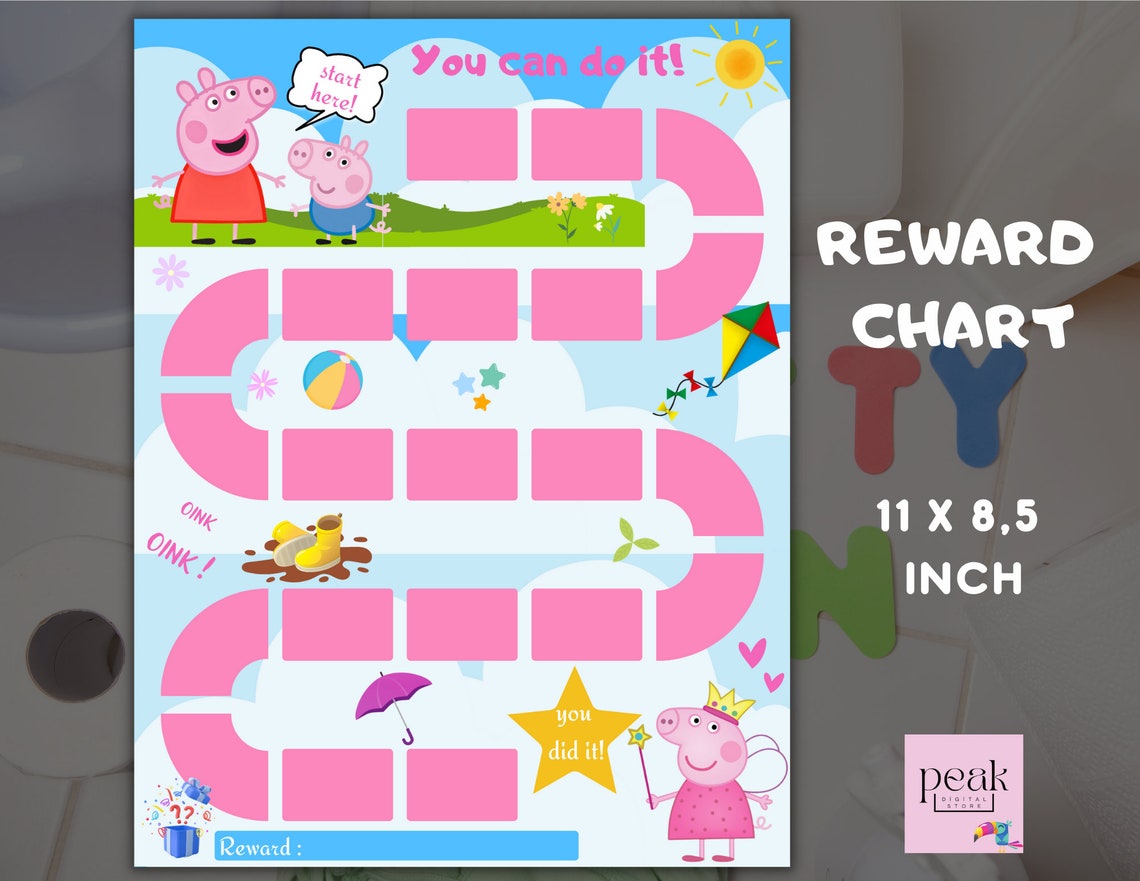 Peppa Pig's Potty Chart Printable Potty Training Prize - Etsy Australia