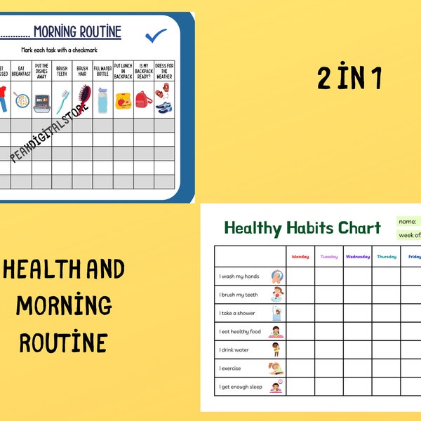 Healthy Habits Checklist - Etsy
