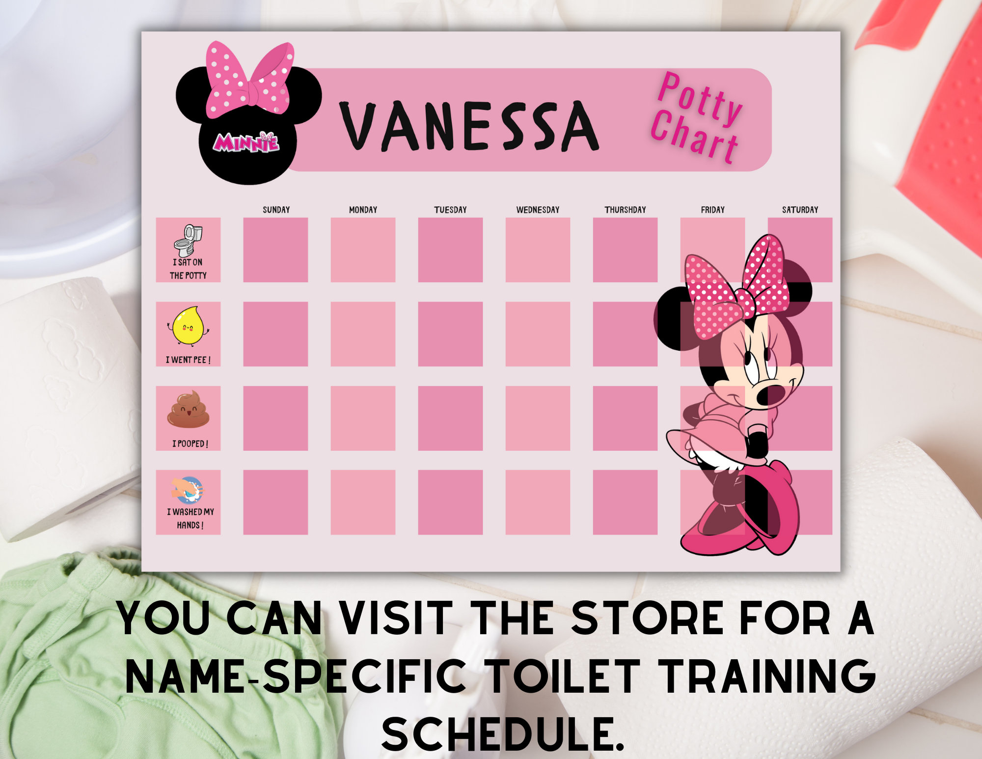 Minnie Mouse Potty Chart Printable Potty Training Prize Chart - Etsy Canada