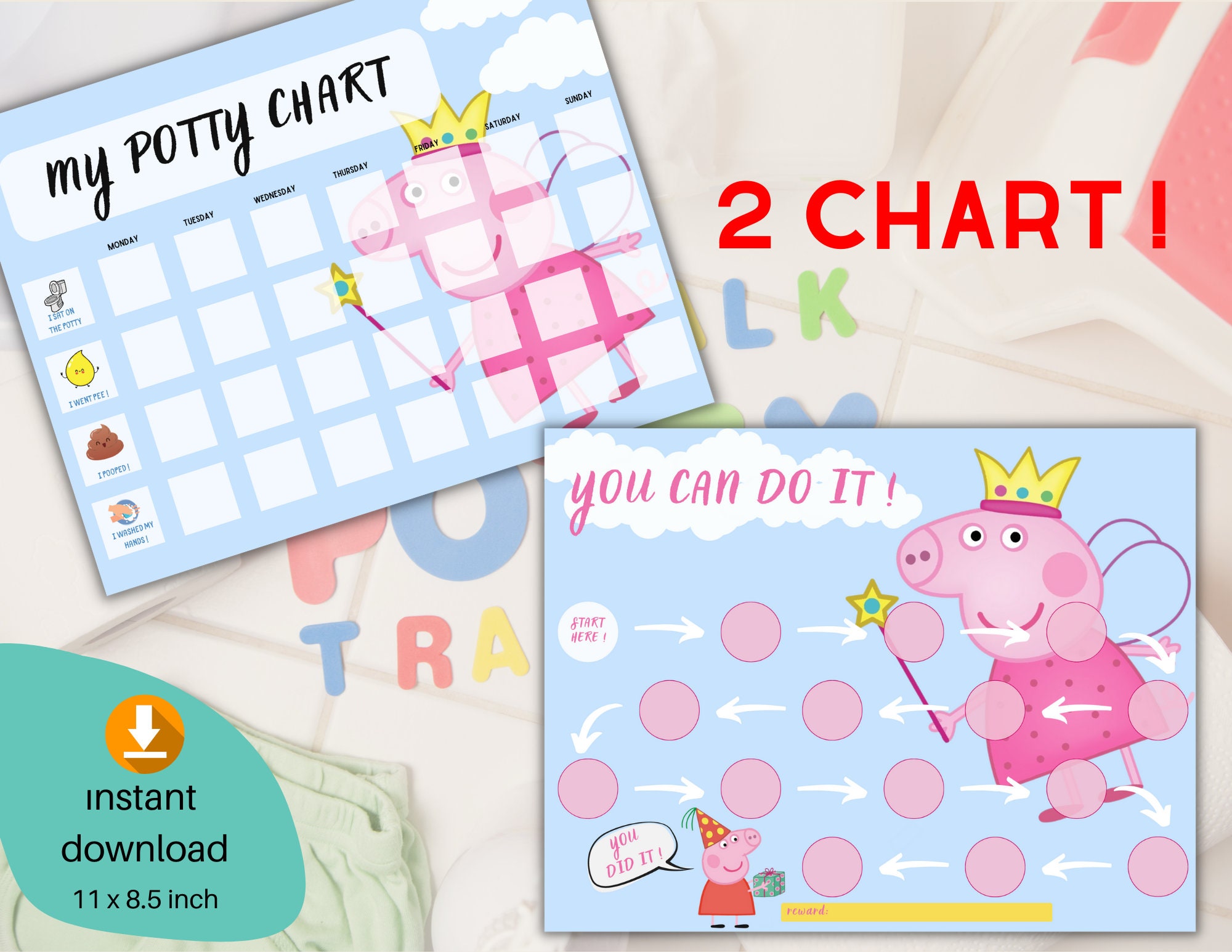 Potty Training Sticker Chart Printable Peppa Pig Store Sale | www ...
