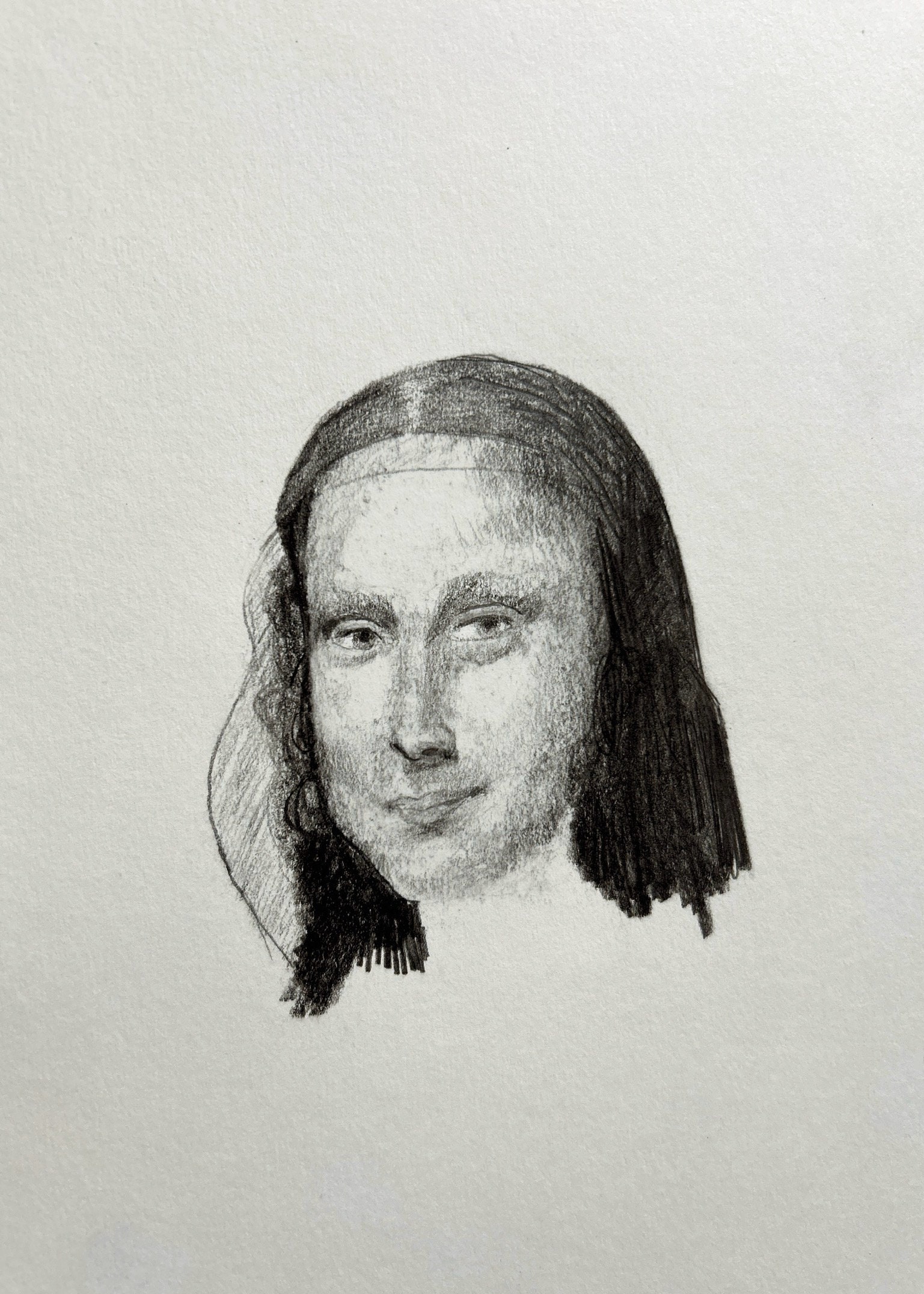 Mona Lisa Pencil Sketch Poster Portrait Digital Print - Etsy