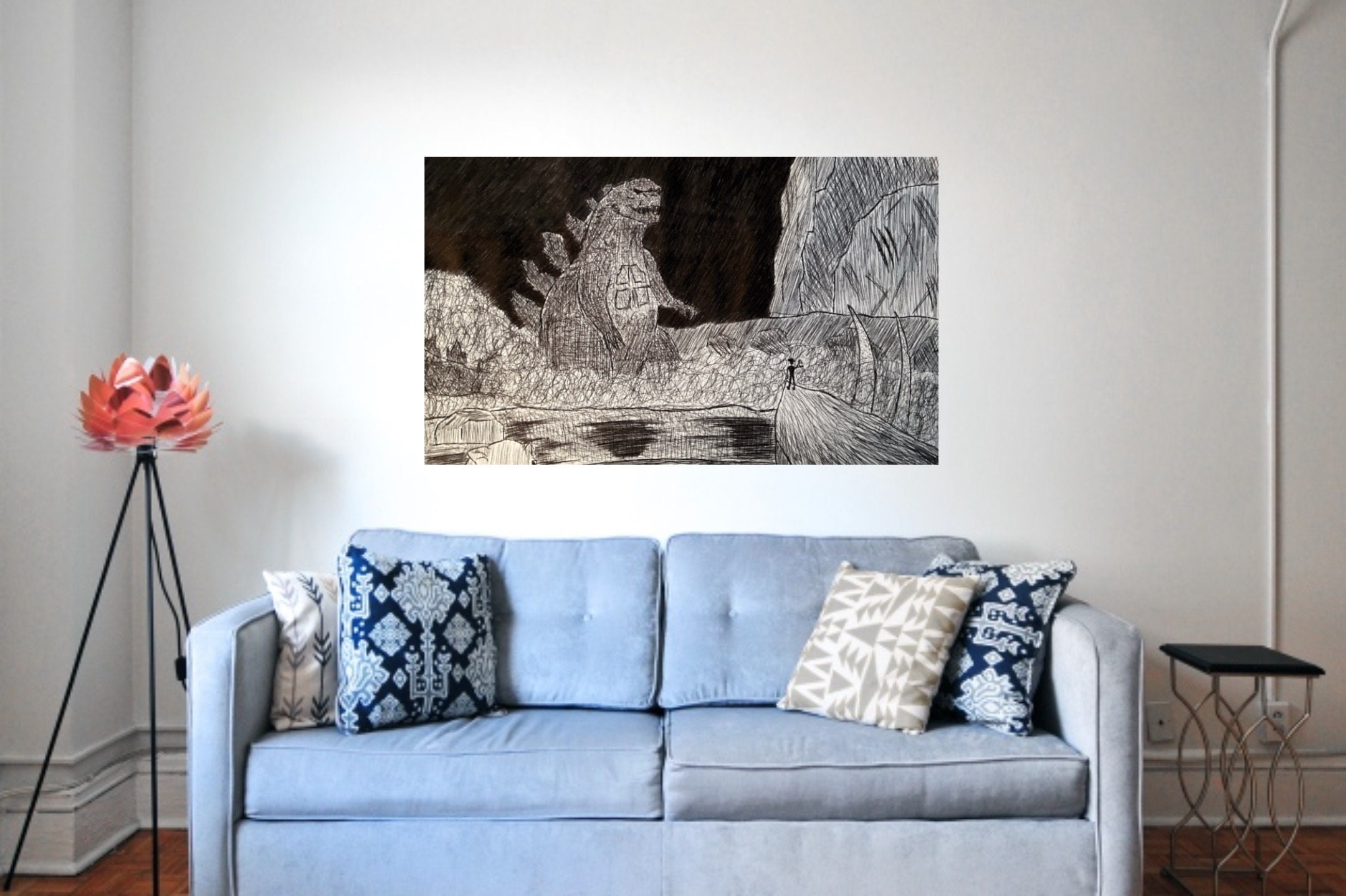 Godzilla Concept Ink Wallpaper Digital Print - Etsy