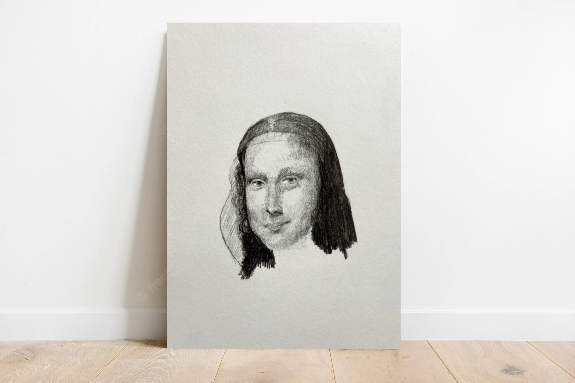 Mona Lisa Pencil Sketch Poster Portrait Digital Print - Etsy