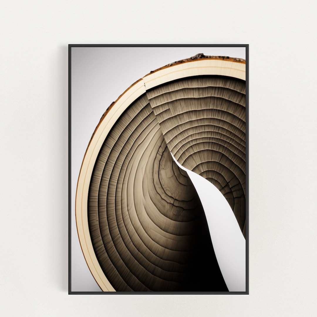 Artistic Tree Rings Print, Tree Rings Print Art, Brown Tree Print ...