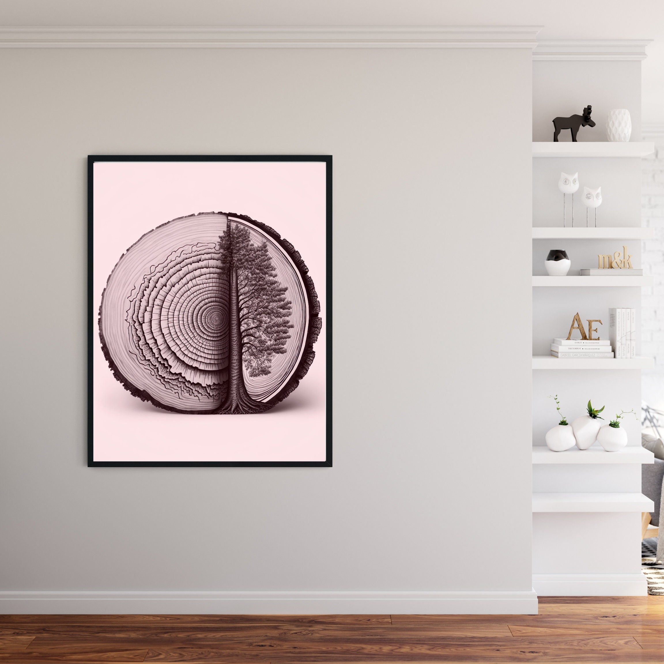 Tree Rings Print Tree Rings Print Art Pink Tree Print - Etsy