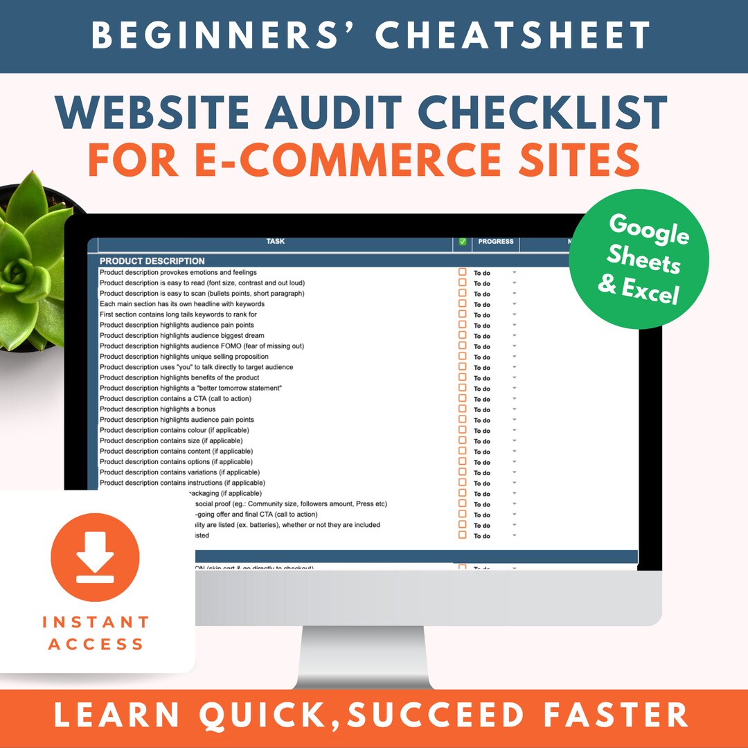 E-commerce Checklist Google Sheets, E-commerce Launch Shopify Checklist ...