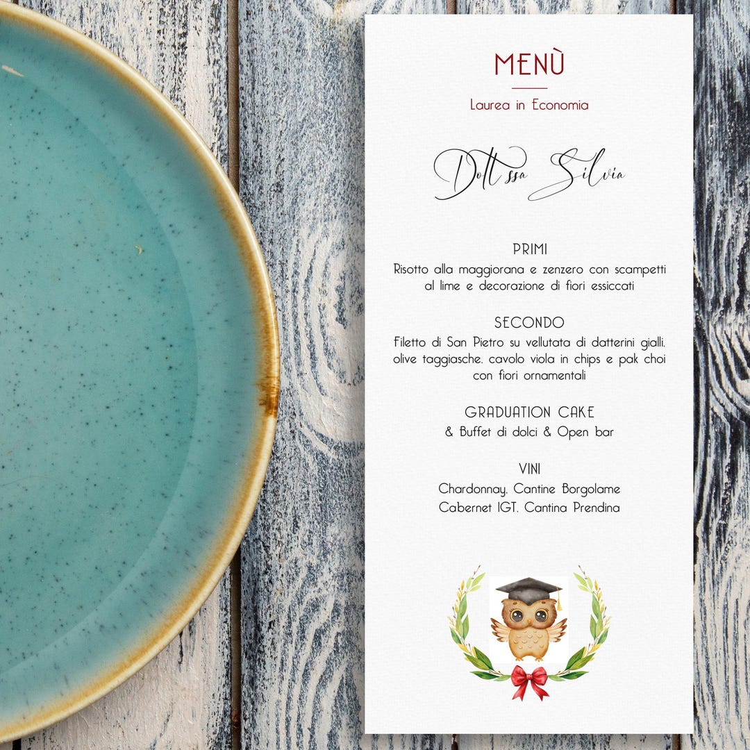 Custom Graduation Menu, Graduation Party Menu - Etsy