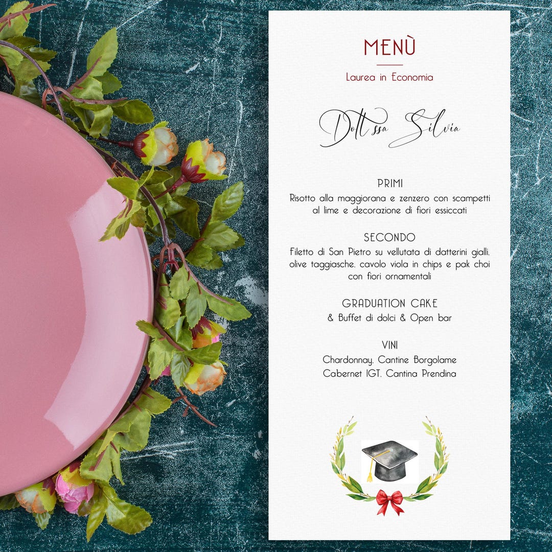 Custom Graduation Menu, Graduation Party Menu - Etsy