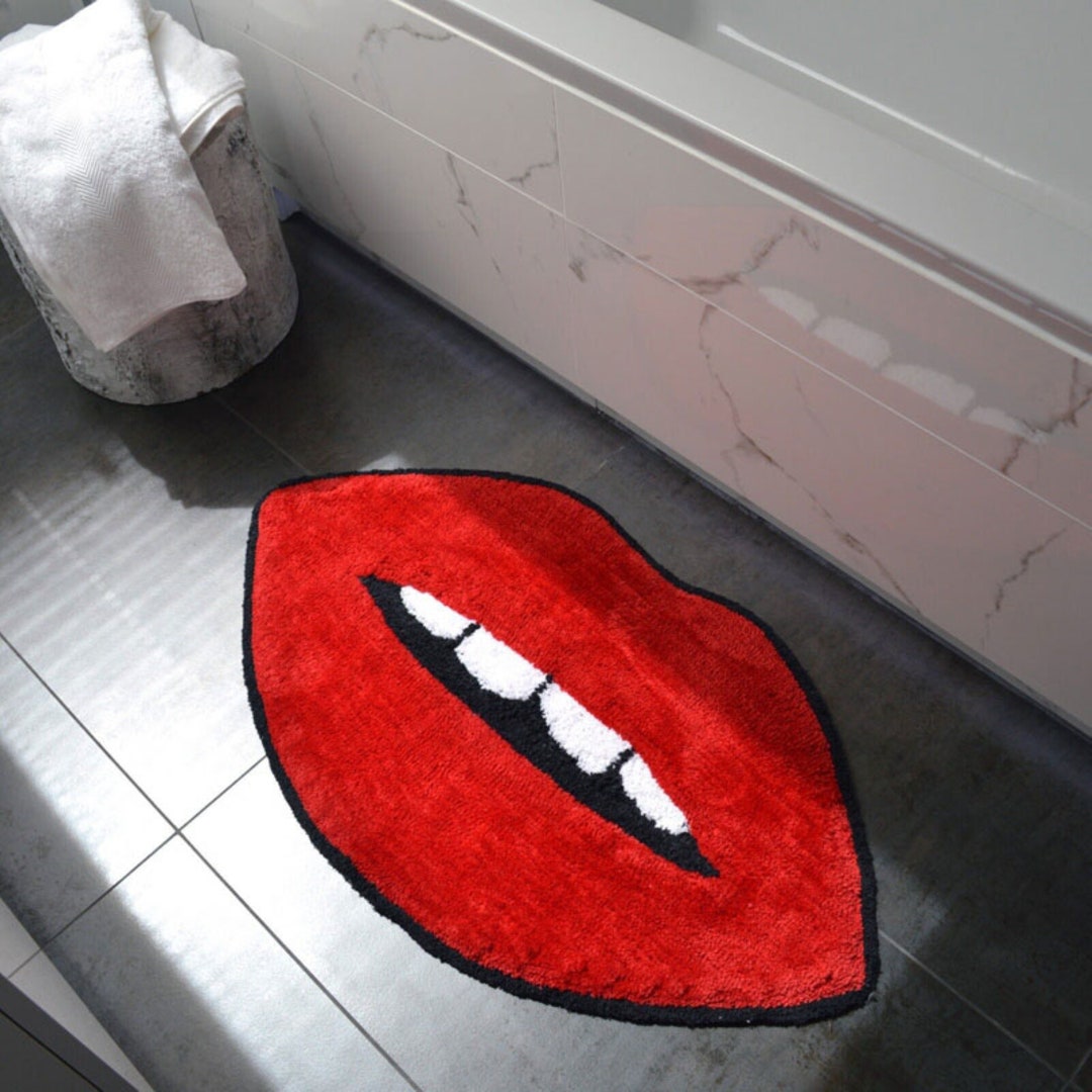 Sexy Lips Rug Vibrant Red Area Carpet Mat Bedroom Living - Etsy
