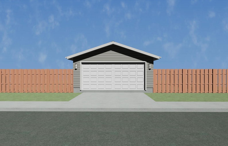 Detached 20'x20' Standard Two Car Garage Plans - Blueprint Digital PDF ...