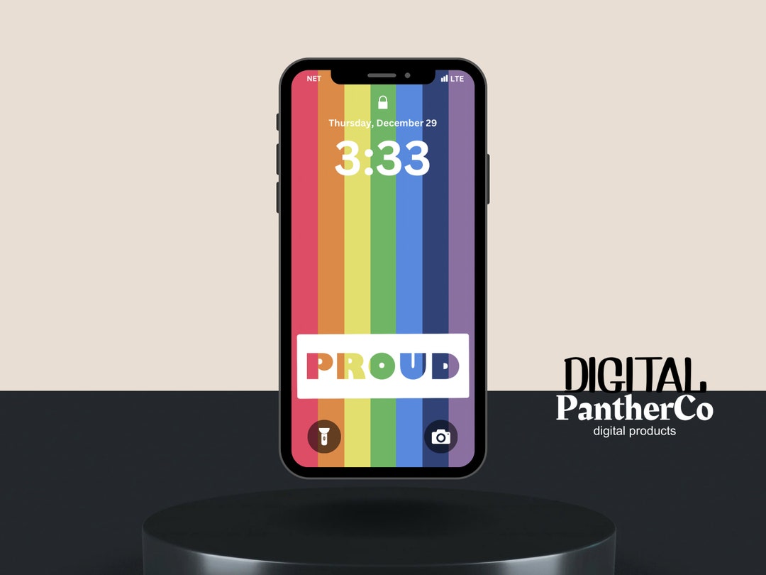 LGBTQ Proud Rainbow Lock Screen | Digital Wallpaper | Smartphone ...