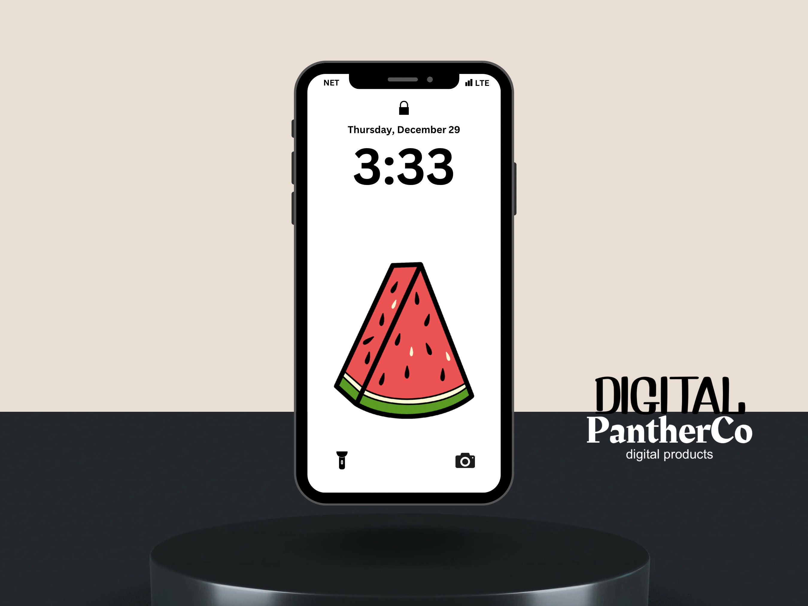 Watermelon Slice White Lock Screen | Digital Wallpaper | Smartphone ...