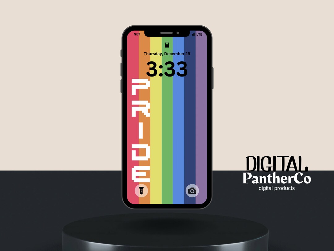 Pride Pixel Rainbow LGBTQ Lock Screen | Digital Wallpaper | Smartphone ...