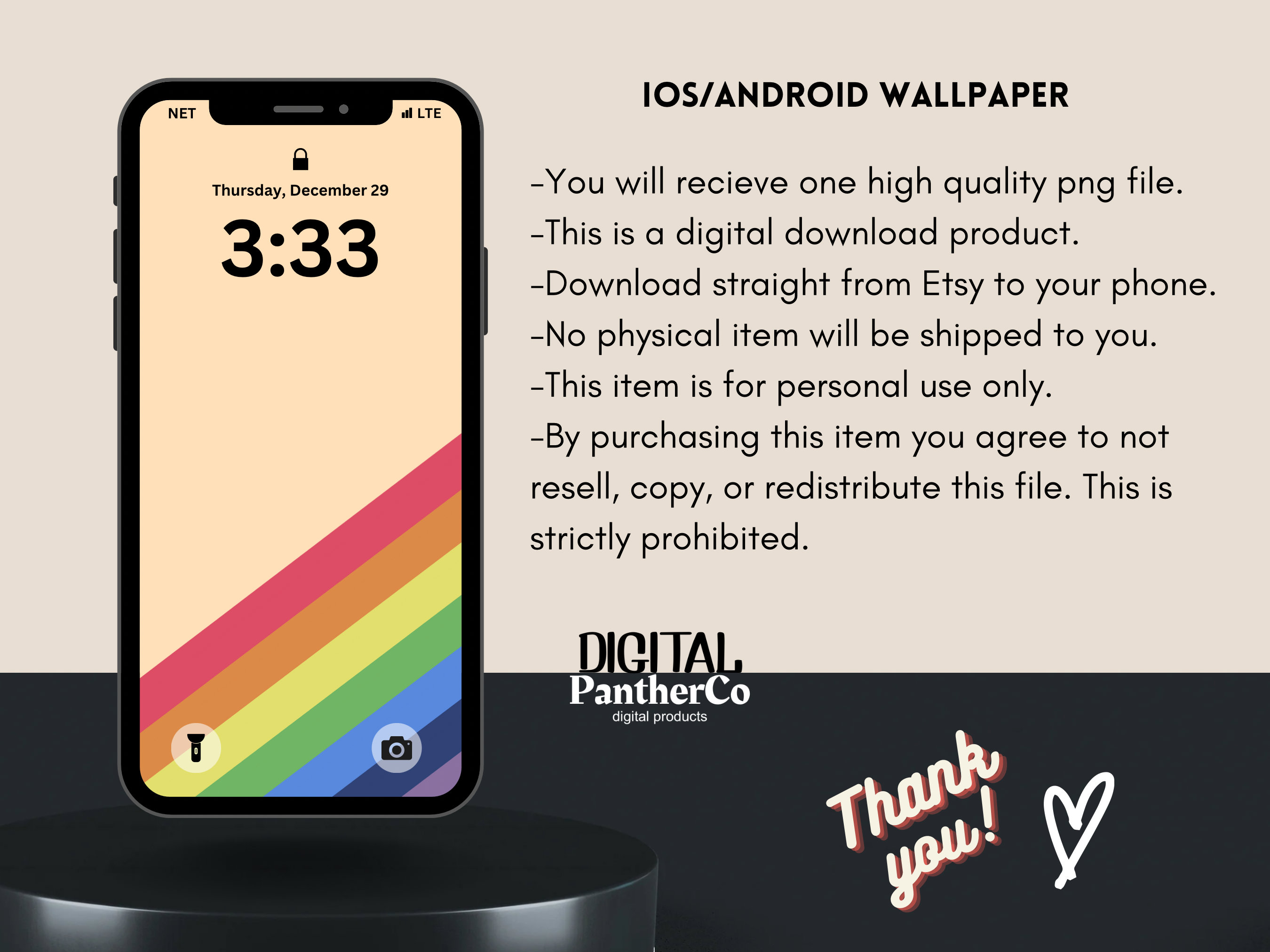 LGBTQ Rainbow Lock Screen Digital Wallpaper Smartphone Android iPhone ...