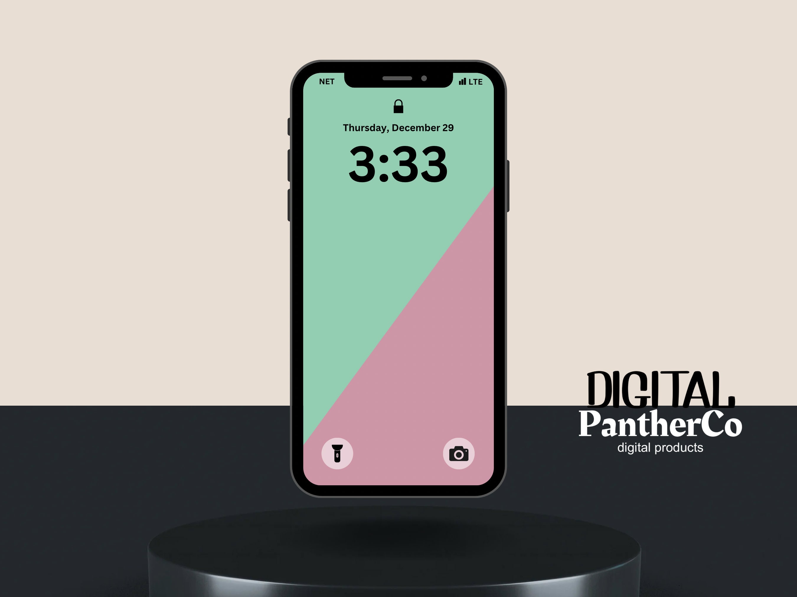 Pink and Green Lock Screen Digital Wallpaper Smartphone Android iPhone ...