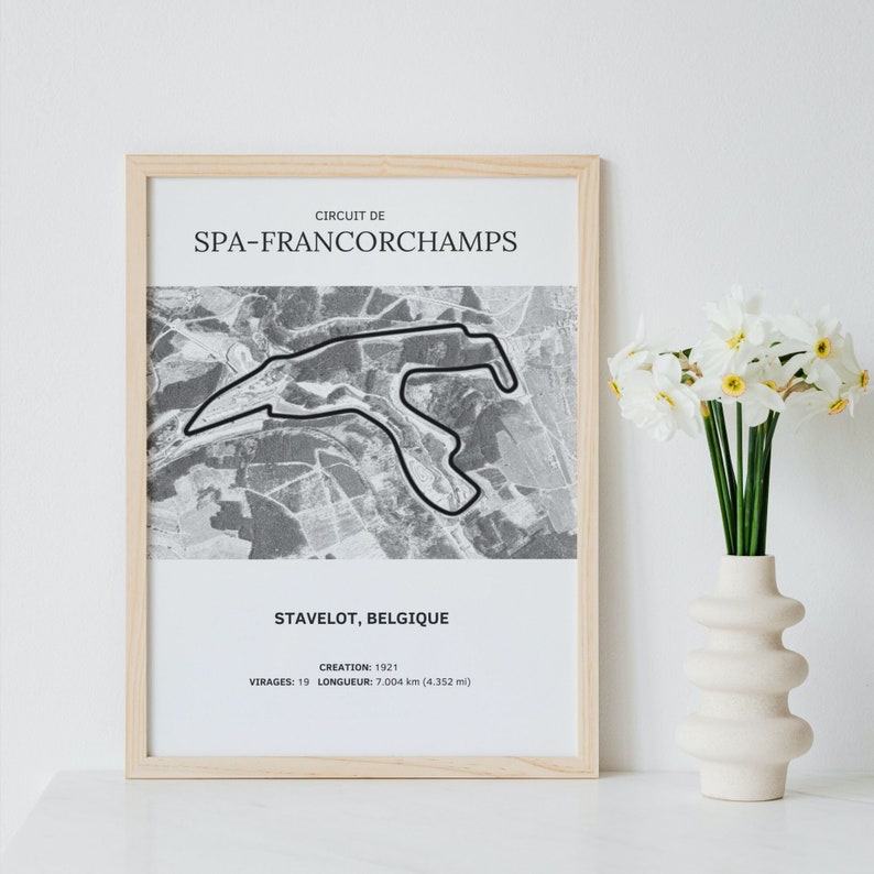 Spa-francorchamps Circuit Poster to Print Wall Decoration for Formula 1 ...