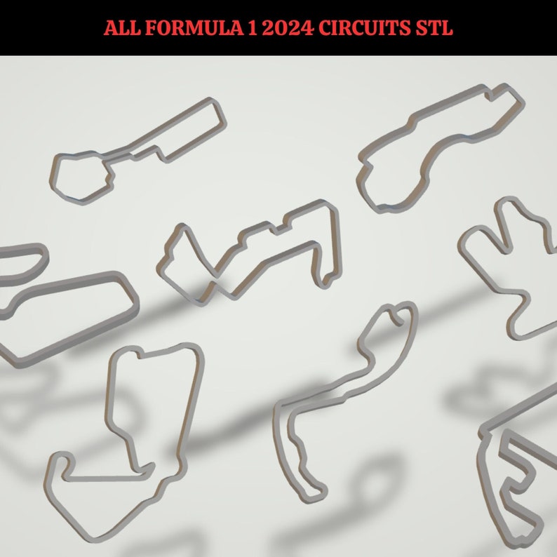 Formula 1 Circuits 2024, All Circuits in STL Format Available for 3D ...