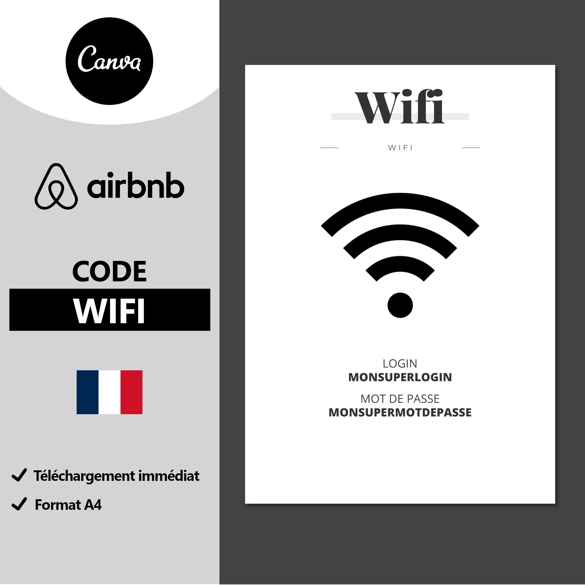 Wifi Codes for Rental or Airbnb Canva Model - Etsy