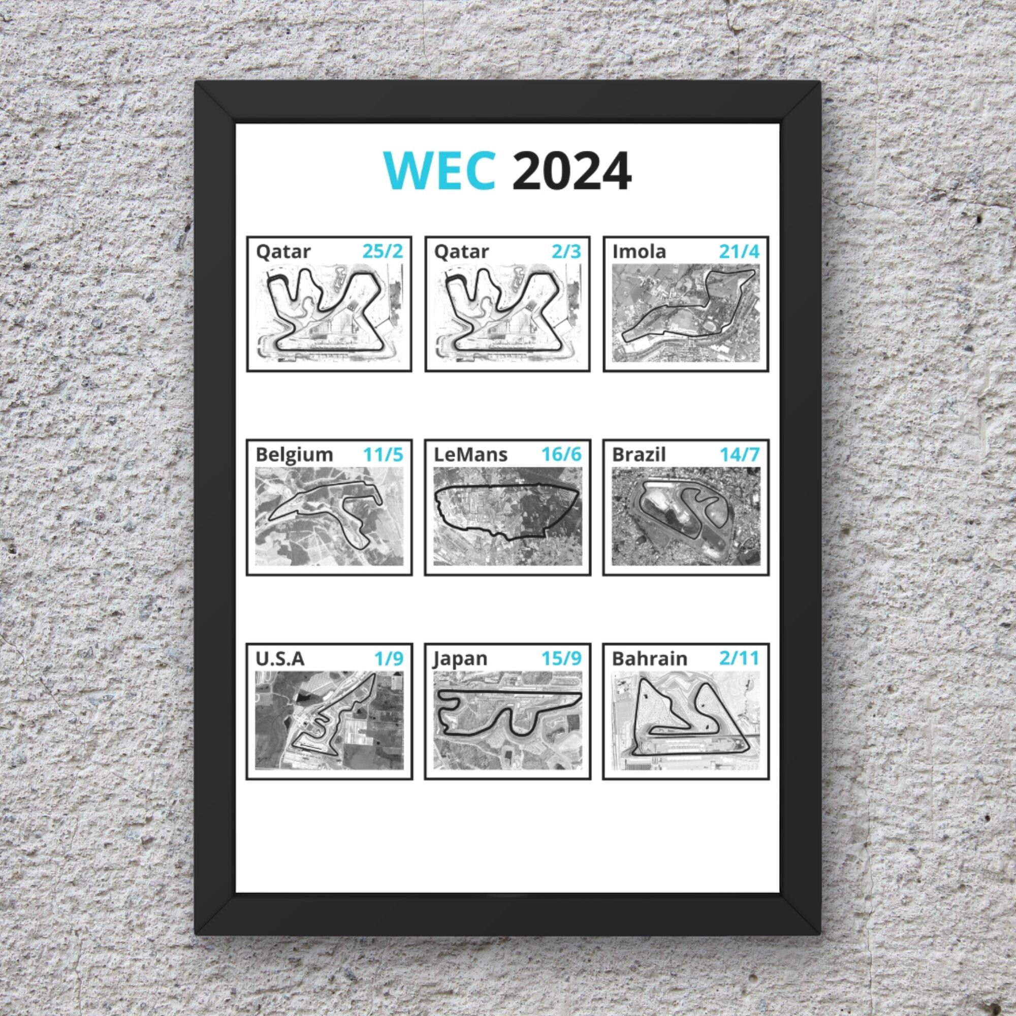 WEC 2024 Circuits Calendar to Print - Etsy