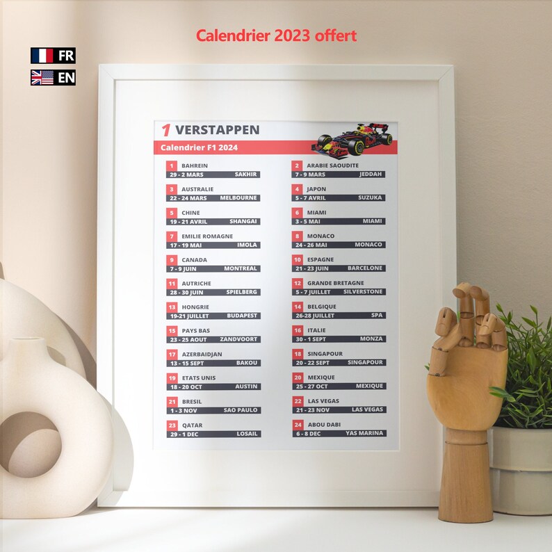 Max Verstappen F1 2024 Calendar to Print PDF and PNG Template - Etsy