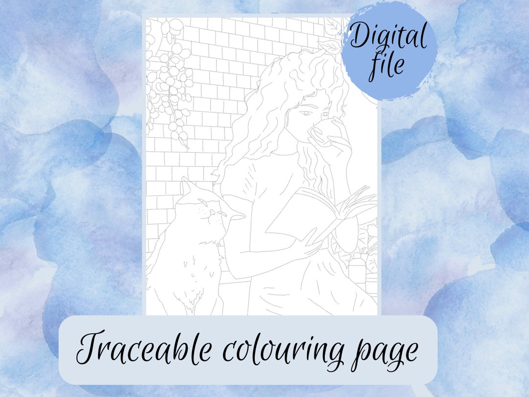 Printable Traceable Colouring Pages Adult Coloring Trace - Etsy