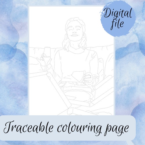 Printable Traceable Colouring Pages Adult Coloring Trace - Etsy
