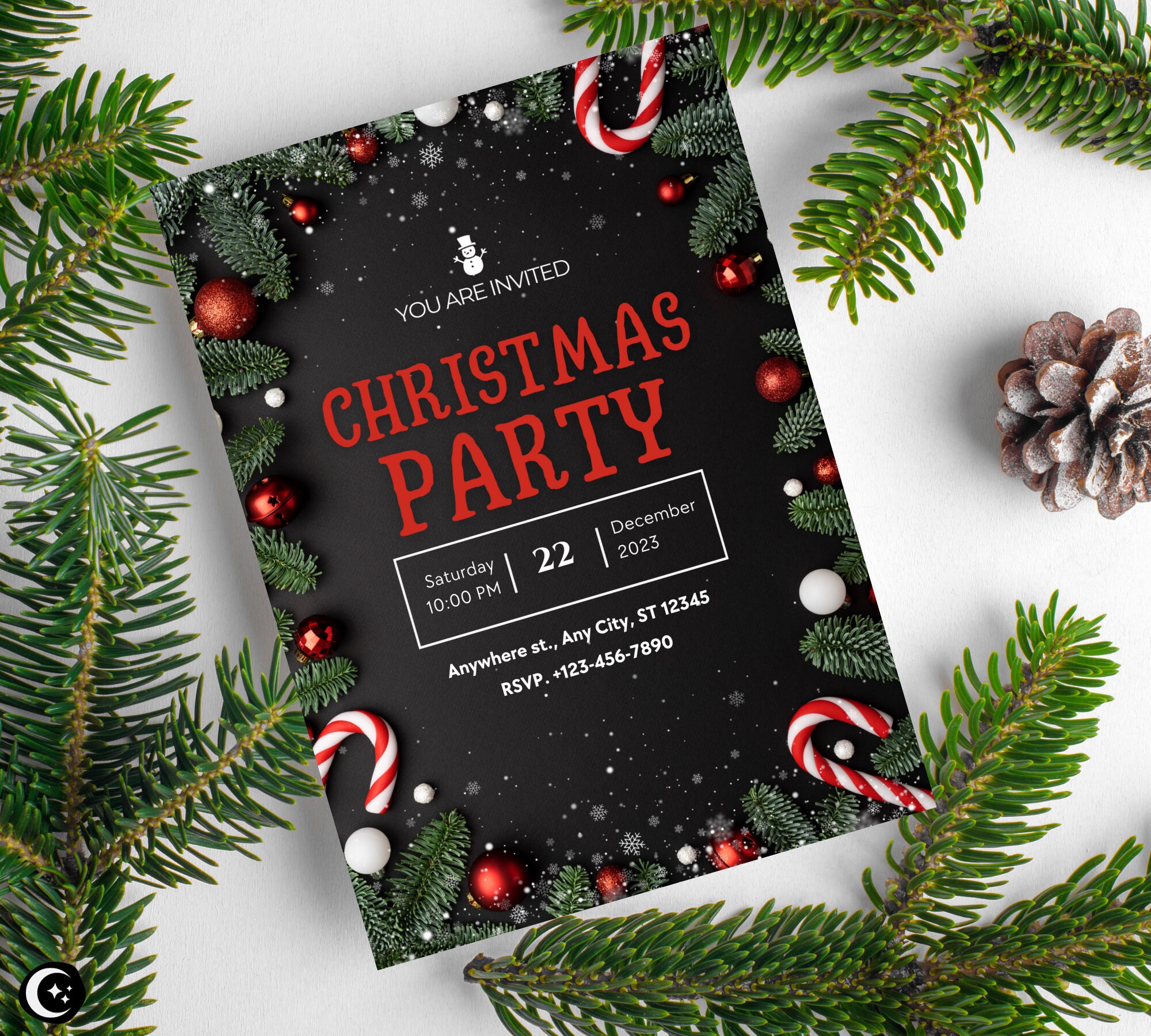 Editable Christmas Party Invitation Modern Christmas Party - Etsy