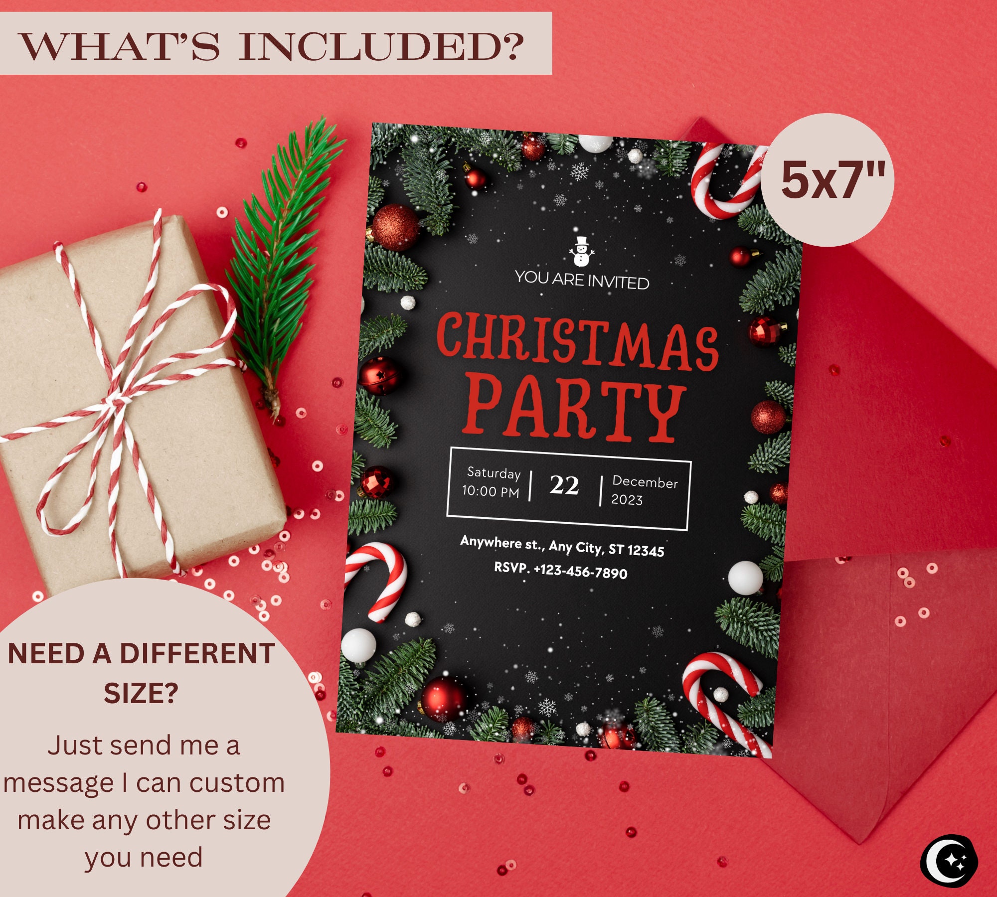 Editable Christmas Party Invitation Modern Christmas Party - Etsy