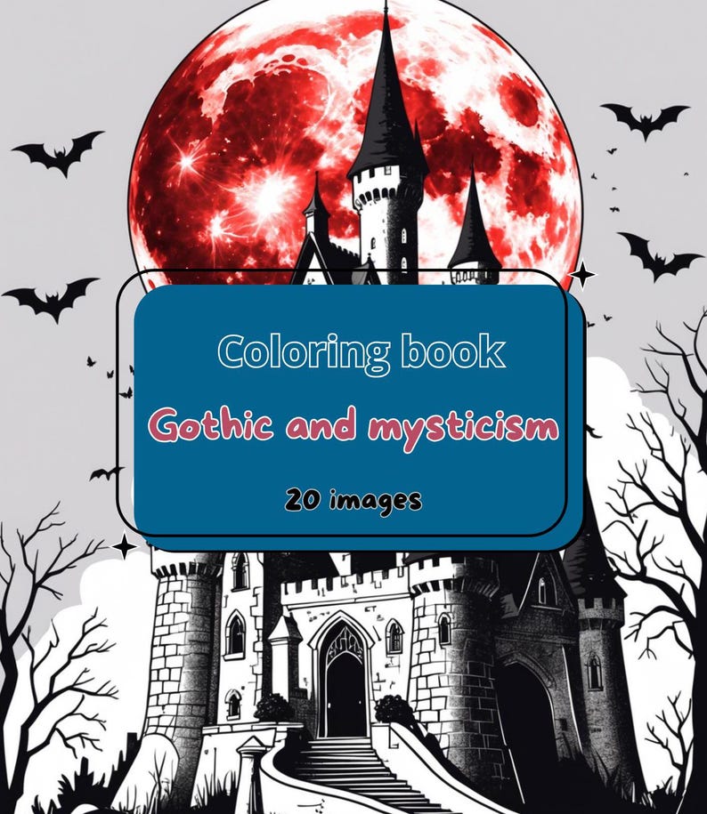 Printable Gothic Coloring Pages: 20 Dark Mystical Designs (PDF Digital ...