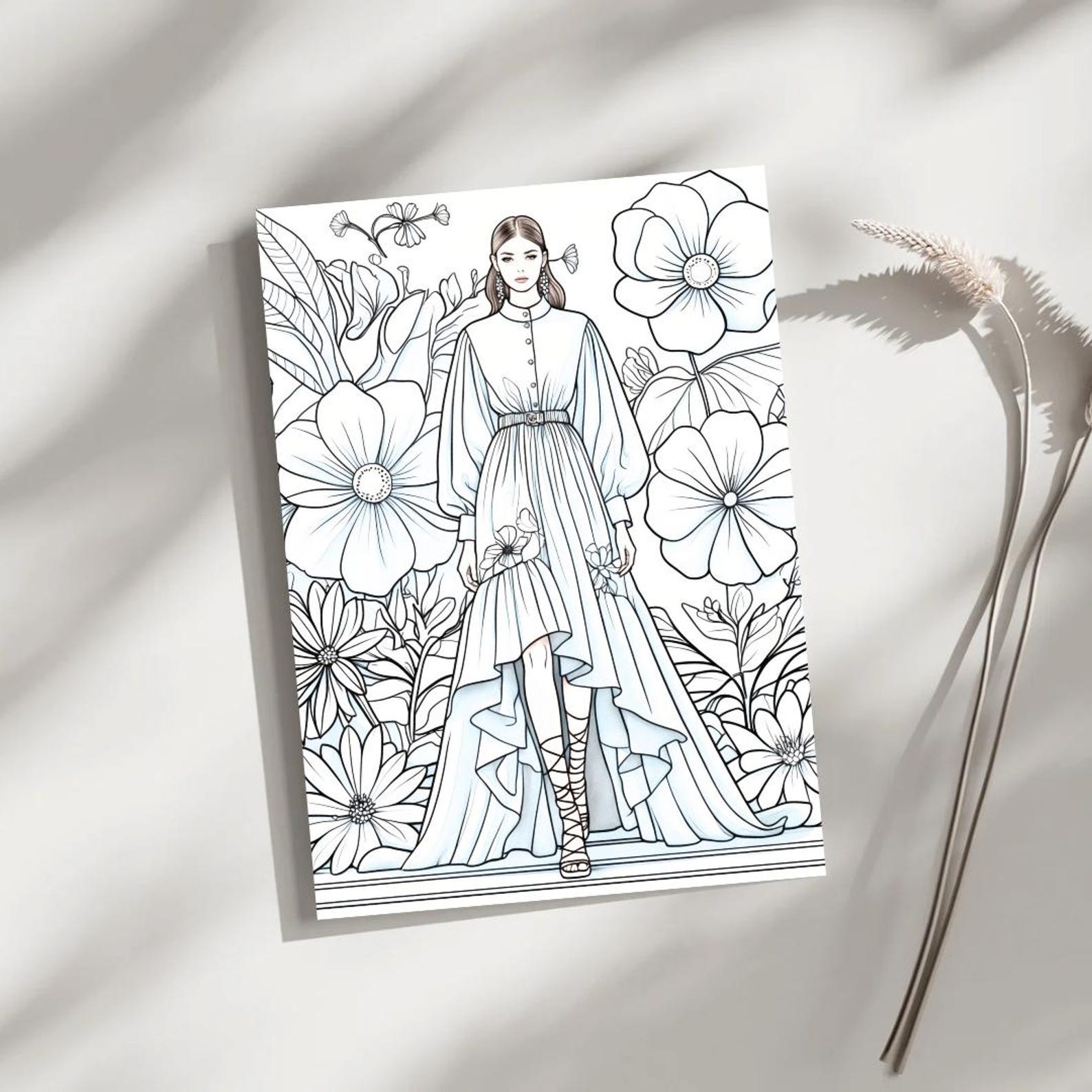 High Fashion Coloring Book: 41 Couture Runway Designs (printable PDF ...