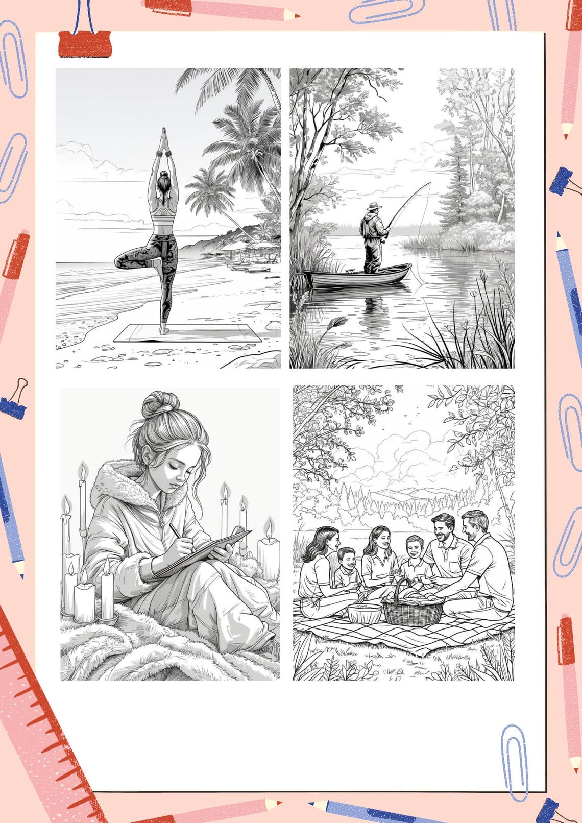 Printable Coloring Pages | Everyday Life Scenes | Family, Hobbies ...
