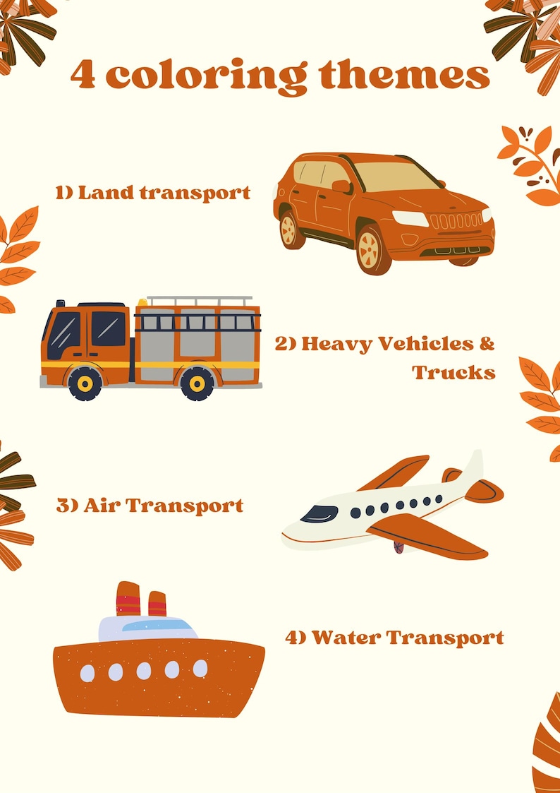 Printable Transport Coloring Pages | 22 Vehicles & Transportation ...