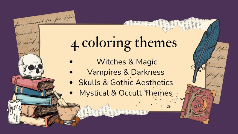 Printable Gothic Coloring Pages: 20 Dark Mystical Designs (PDF Digital ...