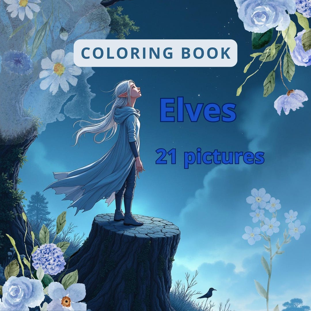 Elven Kingdom Coloring Book | 21 Mystical Elf Designs | Instant ...