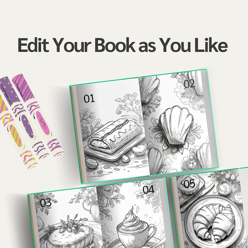 French Cuisine Coloring Pages PDF, 25 Fun and Elegant French Food ...