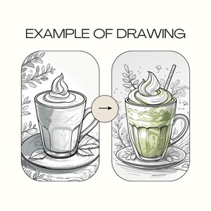 Coffee, Tea Time Aesthetic Coloring Pages PDF - 25 Cozy Cafe ...