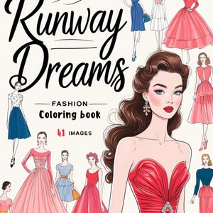 High Fashion Coloring Book: 41 Couture Runway Designs (printable PDF ...