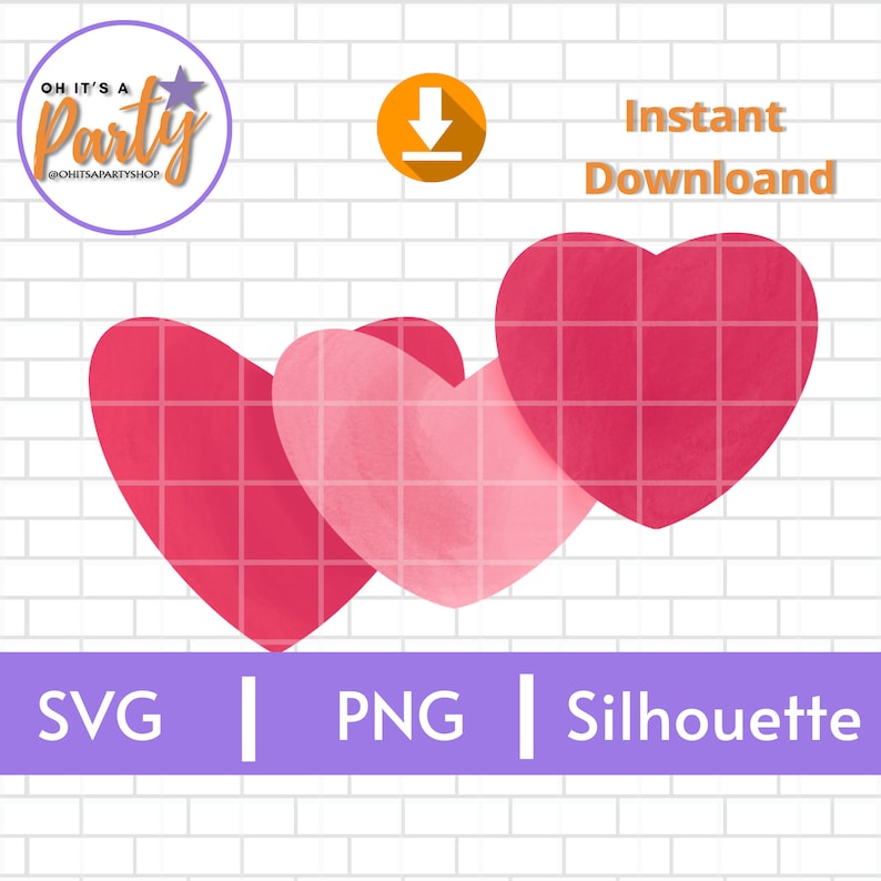 Heart SVG, Triple Heart SVG, Valentines Hearts PNG, Love Svg, Png, File ...