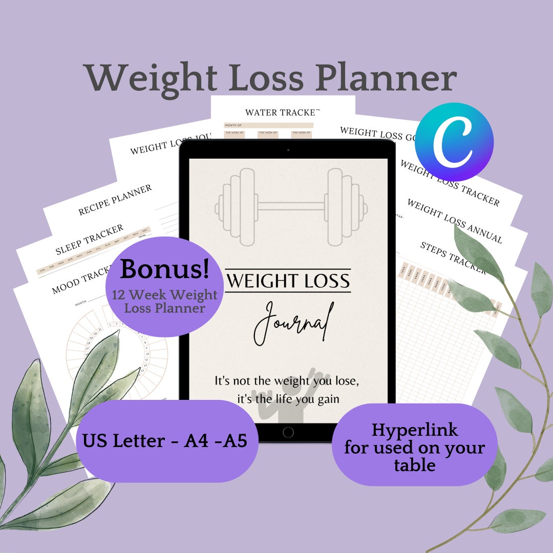 Weight Loss Planner, Template Weight Loss Planner, Planner for Health ...