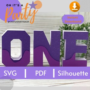 ONE Sign SVG: 3D Letter Cut Files, First Birthday (digital Download) - Etsy