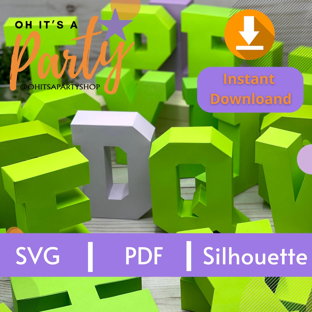 3D Square Letters A-Z: SVG, PDF, Studio Cut Files (digital Download) - Etsy