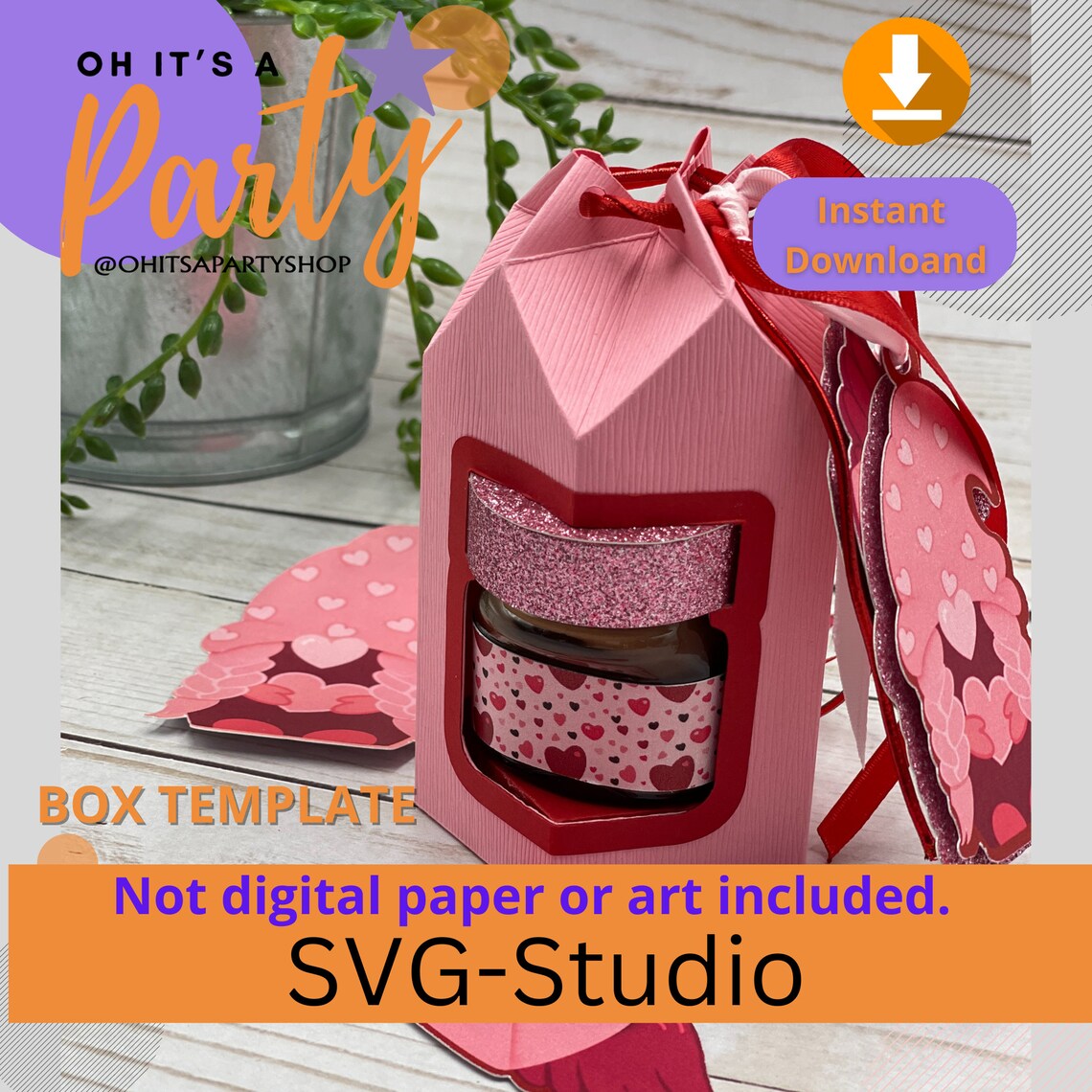 Nutella Favor Box Template SVG Box Pentagon Box Digital - Etsy