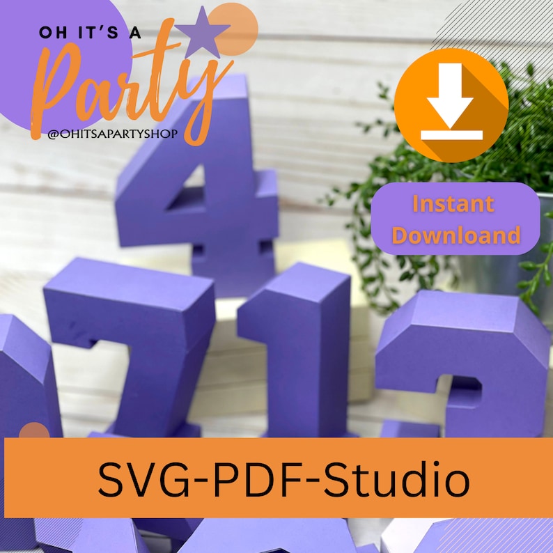 3D Numbers 0-9: DIY SVG Cut Files for Cricut, Silhouette (PDF) - Etsy