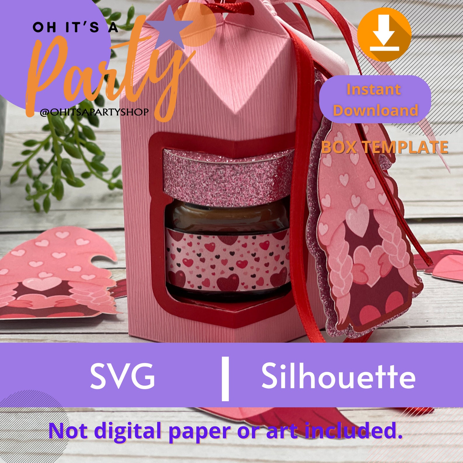 Nutella Favor Box Template SVG Box Pentagon Box Digital - Etsy