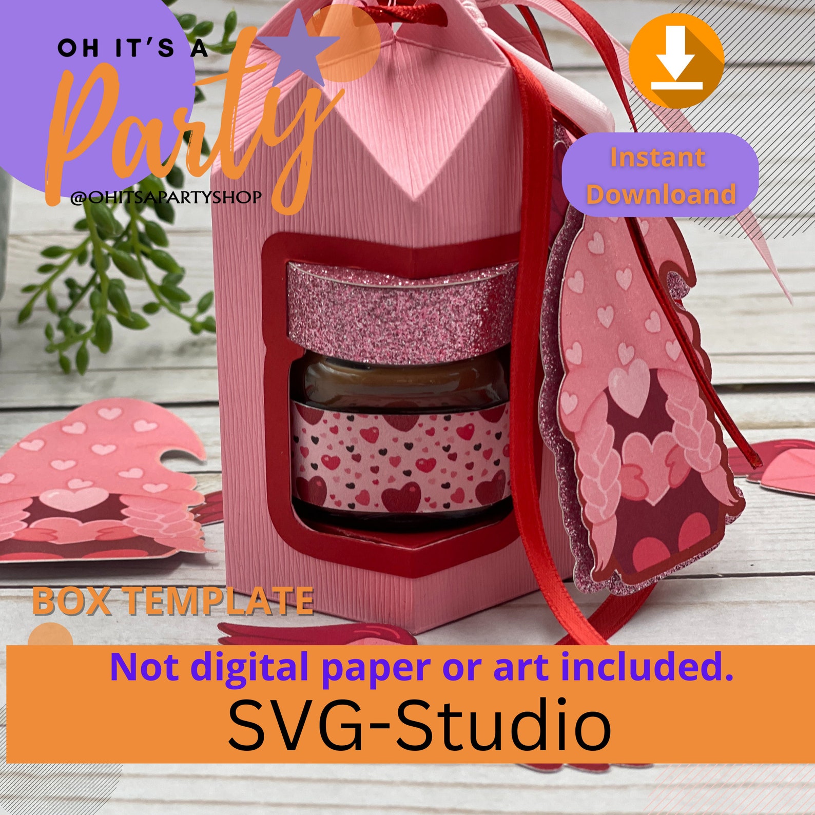 Nutella Favor Box Template SVG Box Pentagon Box Digital - Etsy